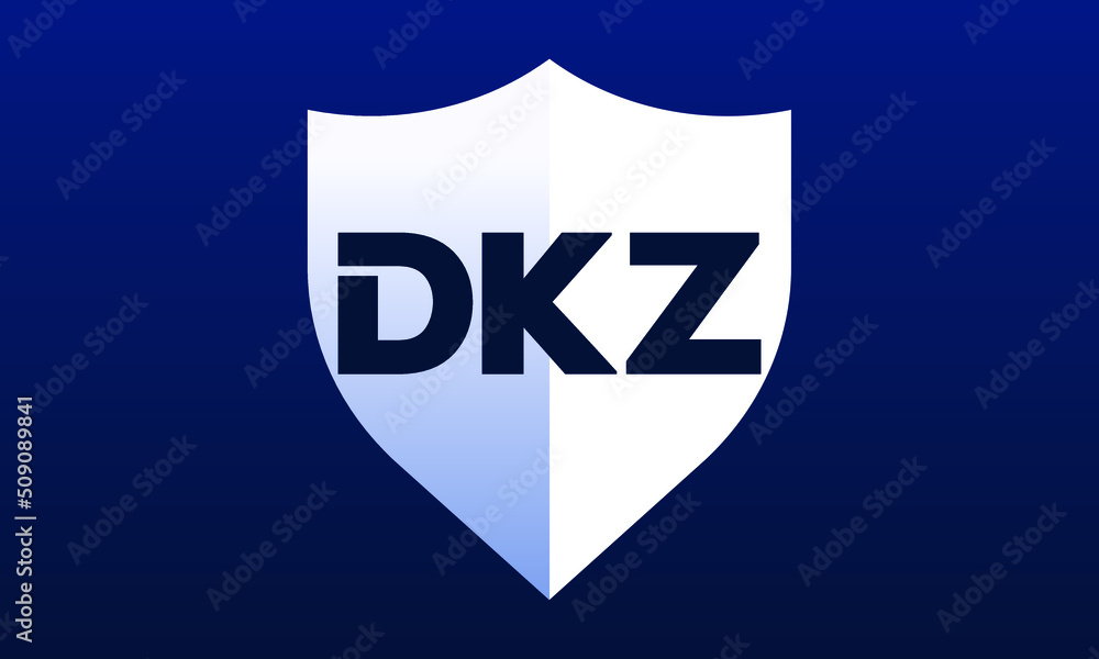DKZ shield logo design on blue background vector template | monogram ...