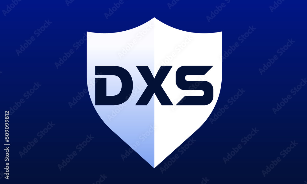 DXS shield logo design on blue background vector template | monogram ...