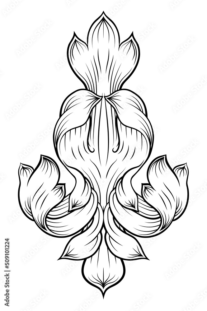 Filigree Heraldic Crest Coat Of Arms Floral Design Stock Vector | Adobe ...