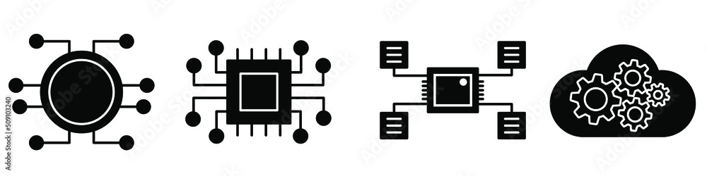 Algorithm icon vector set. api illustration sign collection ...