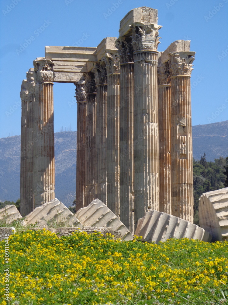 Ancient Greek Columns, Ruins, and Artifacts in Open-Air Museum - Athens ...