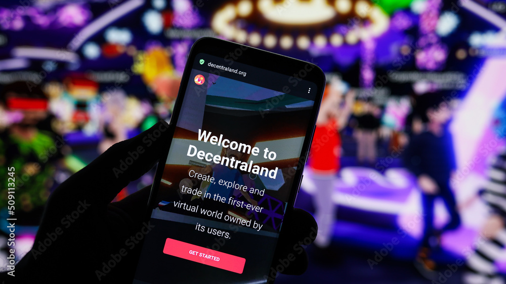 Decentraland metaverse editorial. Illustrative photo for news about ...