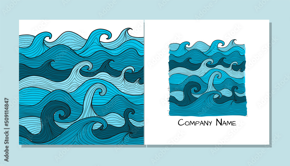 Book cover design. Sea waves background Stock Vector | Adobe Stock