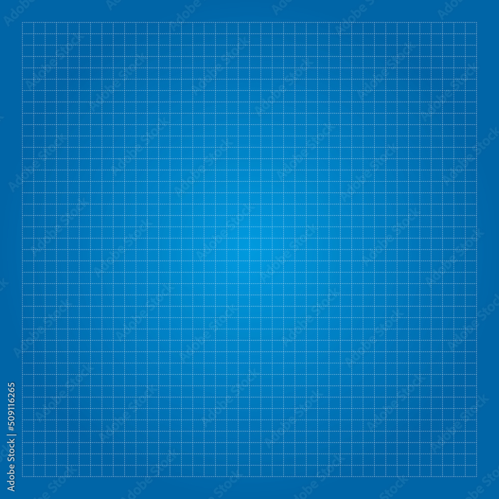 Vector illustration blue plotting graph paper grid isolated on blue ...