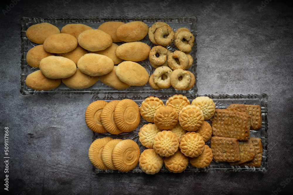 Assorted maamoul or mamoul cookies with dates , walnuts and pistachio ...