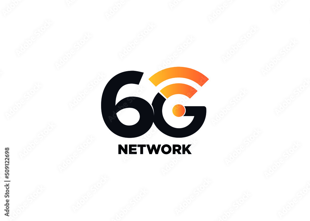 6g logo design, a symbol of 6G network connectivity of the futur. Stock ...