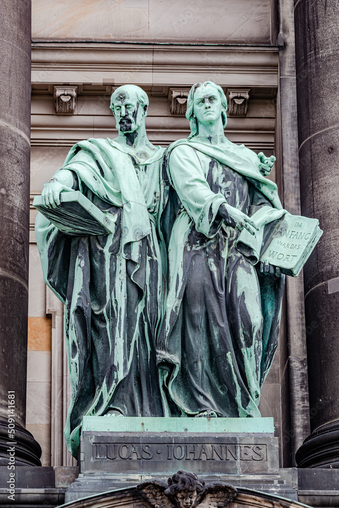 Statues of saints at the famous Berlin Cathedral (Berliner Dom) in ...