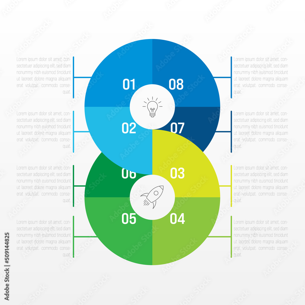 8 steps process modern infographic diagram Stock Vector | Adobe Stock