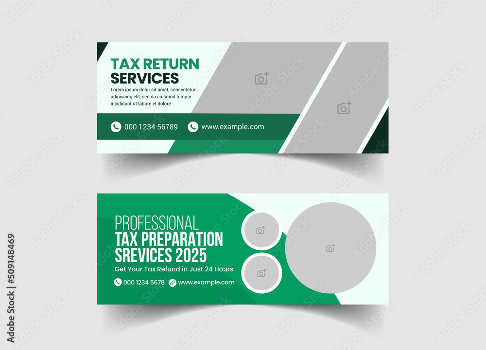 Income tax return service social media cover template. Tax refund ...
