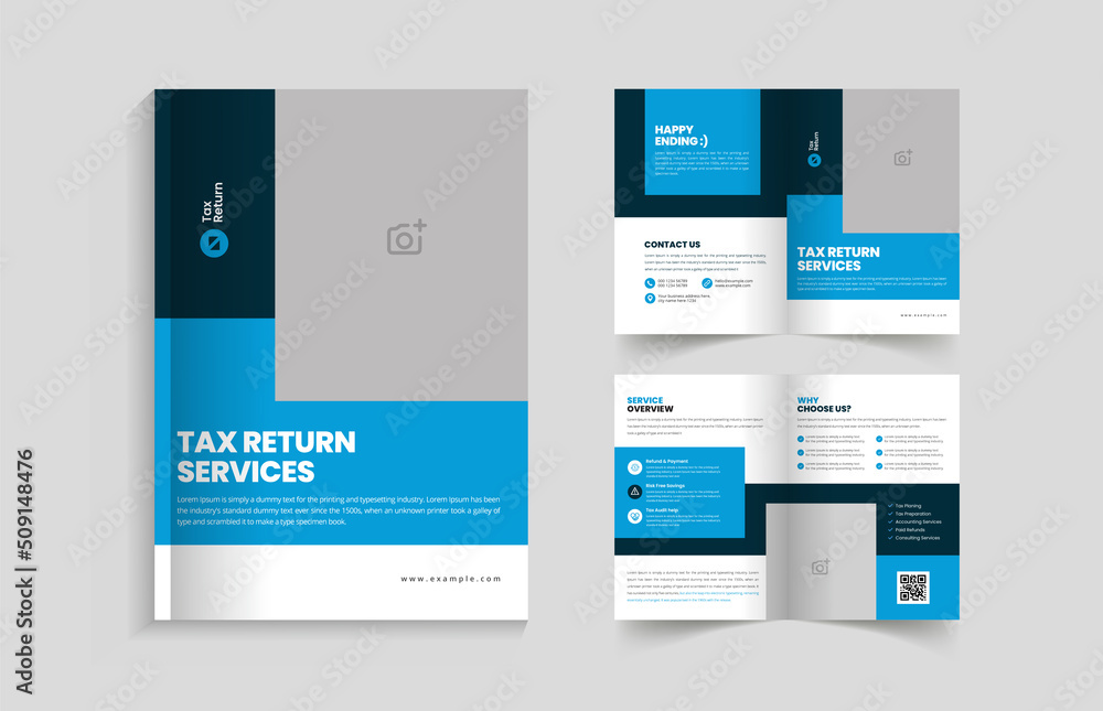 Income Tax Bi fold Brochure Template. Income tax return and refund ...