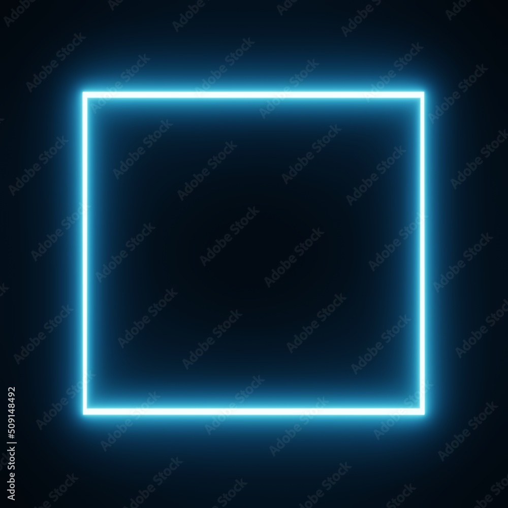 Square rectangle picture frame with blue tone neon color motion graphic ...