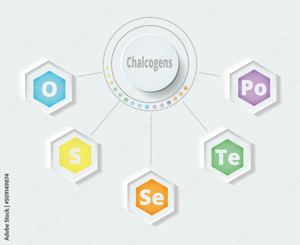 Chalcogens. Periodic system of chemical elements. Vector illustration ...