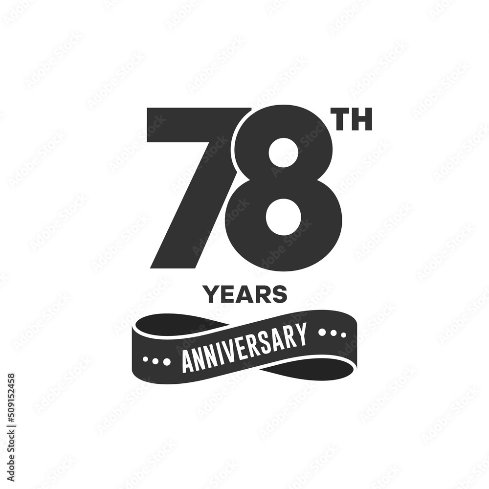 78 years anniversary logo with black color for booklet, leaflet ...