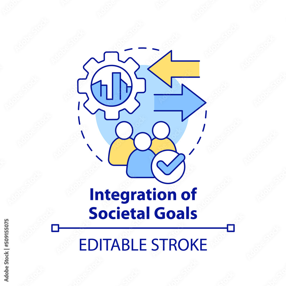 Integration of societal goals concept icon. Maas integration level abstract idea thin line ...