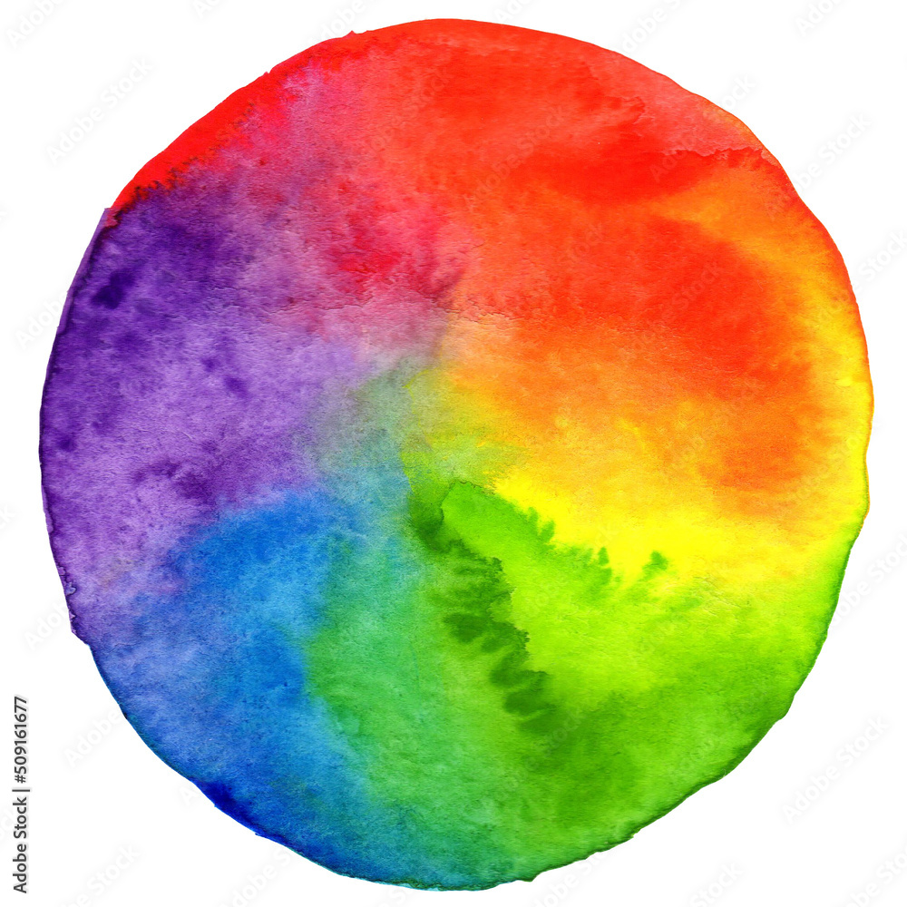 Hand drawn watercolor Color wheel isolated on white background ...