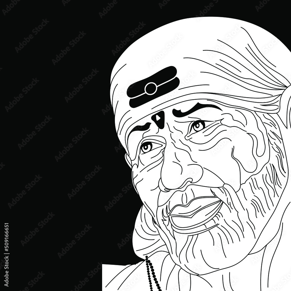 vector the Great Sant Sai Baba Stock Vector | Adobe Stock