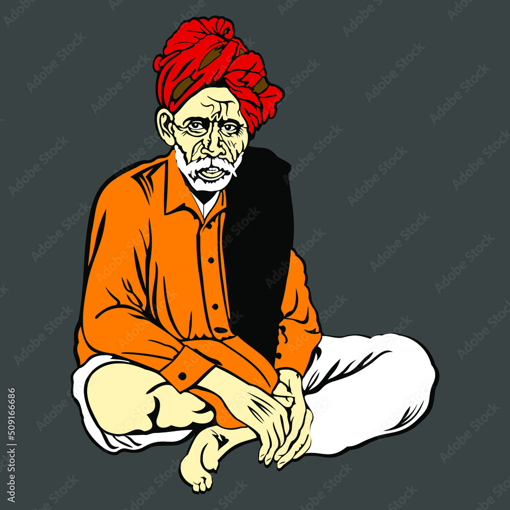 vector of great sant of Maharashtra Balu mama for radium cutting or ...