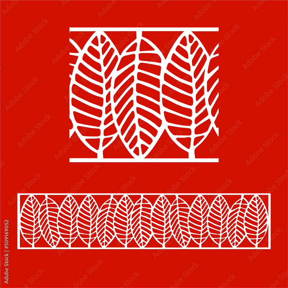 geometric leaf round CNC jaali pattern for laser cutting Stock Vector ...