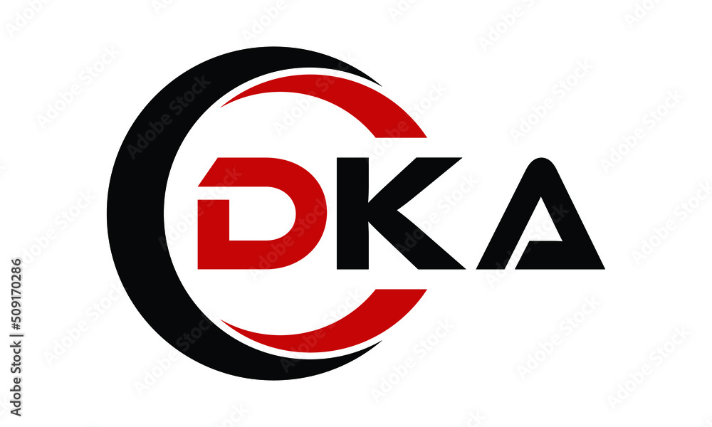 DKA swoosh three letter logo design vector template | monogram logo ...