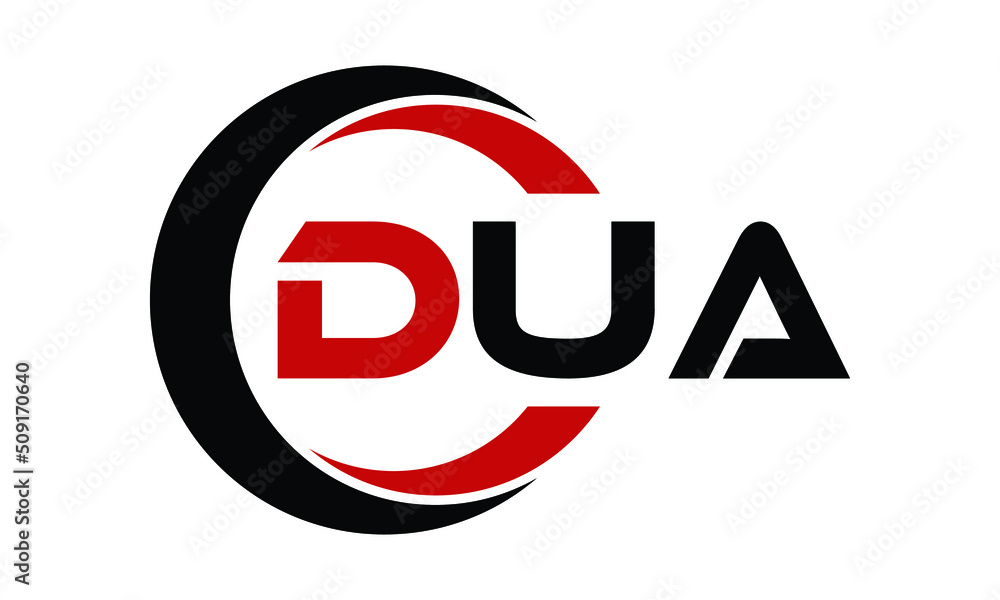 DUA swoosh three letter logo design vector template | monogram logo ...