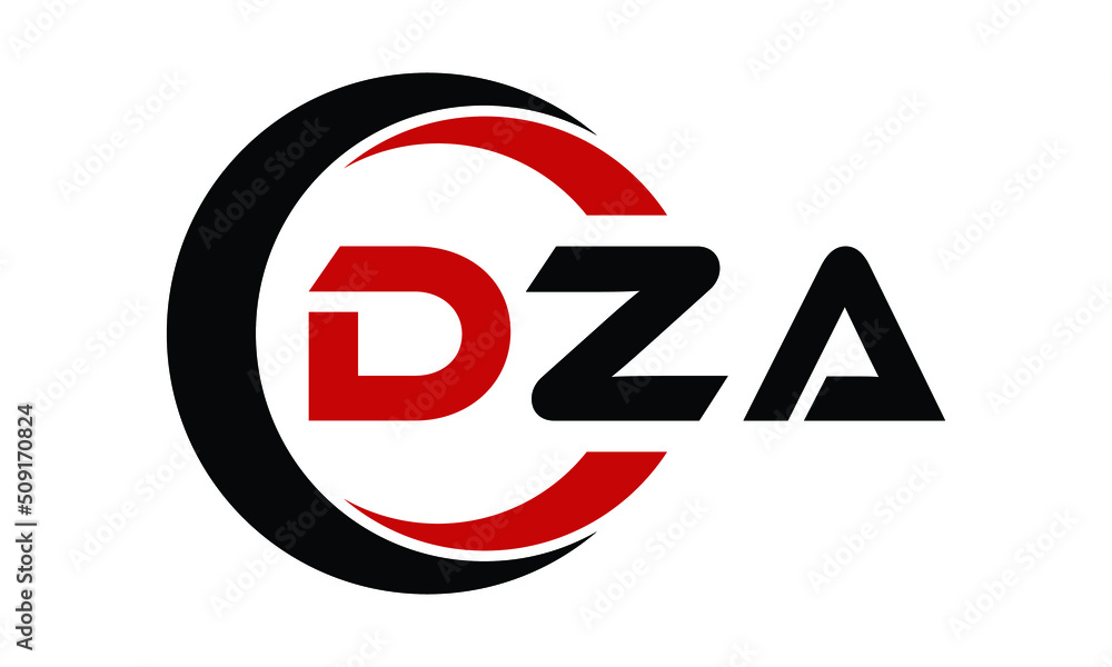 DZA swoosh three letter logo design vector template | monogram logo ...