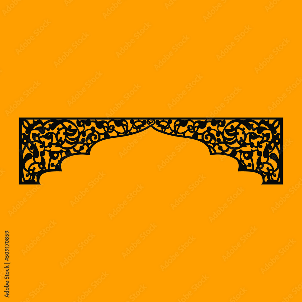 Laser cutting design for the temple, Mandir Jali, Partition arch for ...