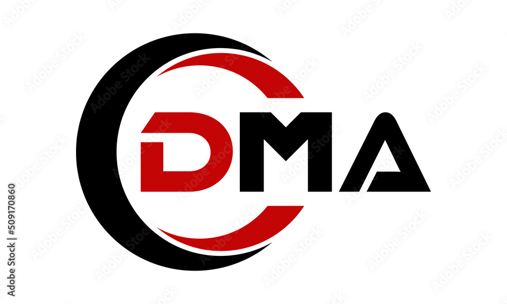 DMA swoosh three letter logo design vector template | monogram logo ...