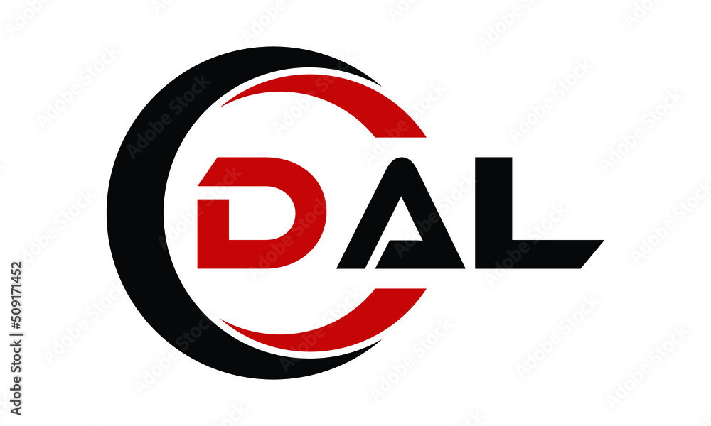 DAL swoosh three letter logo design vector template | monogram logo ...
