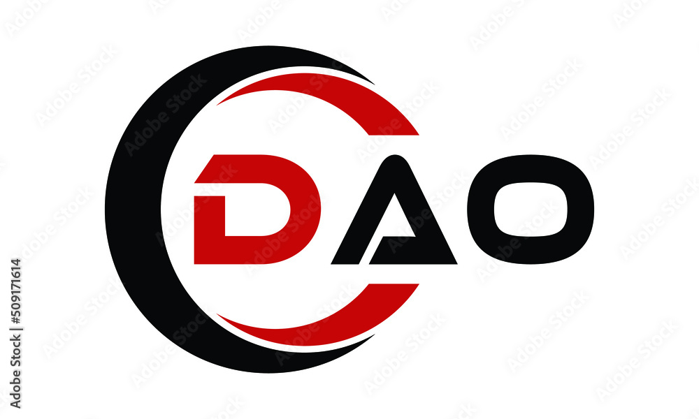 DAO swoosh three letter logo design vector template | monogram logo ...