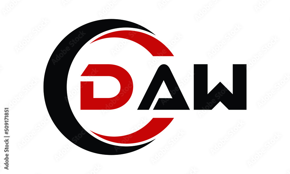 DAW swoosh three letter logo design vector template | monogram logo ...