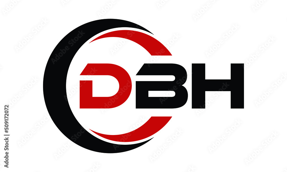 DBH swoosh three letter logo design vector template | monogram logo ...