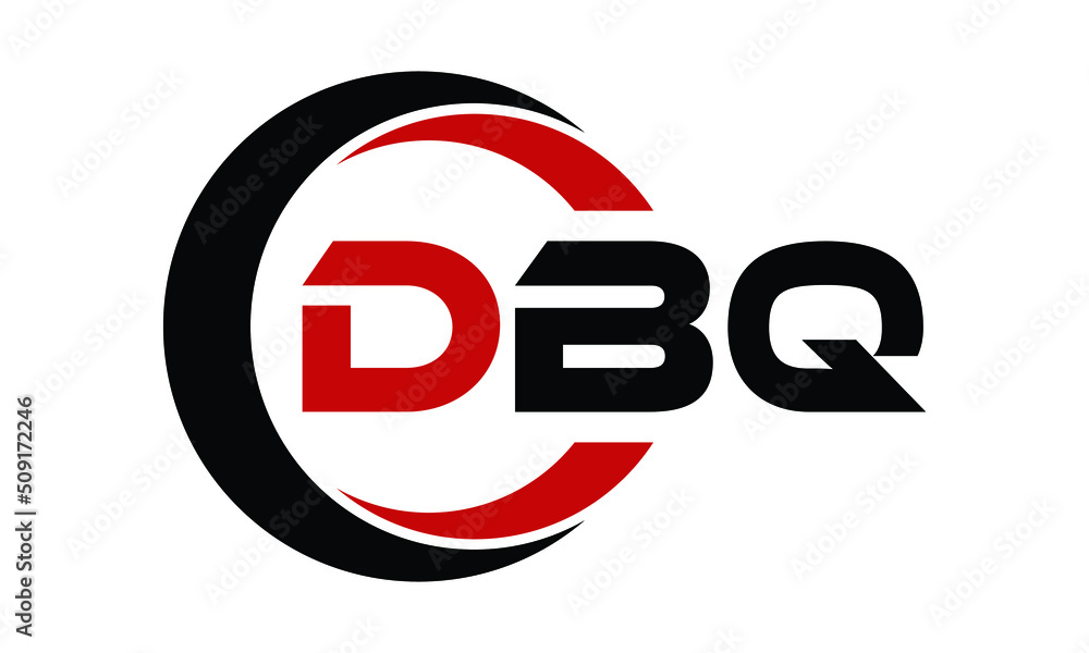 DBQ swoosh three letter logo design vector template | monogram logo ...