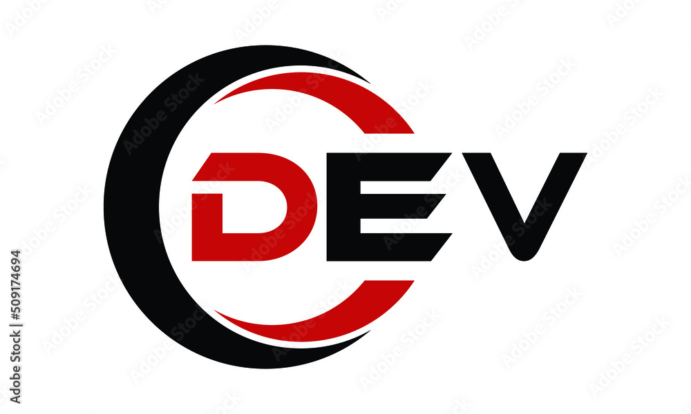 DEV swoosh three letter logo design vector template | monogram logo ...