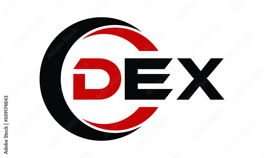 DEX swoosh three letter logo design vector template | monogram logo ...