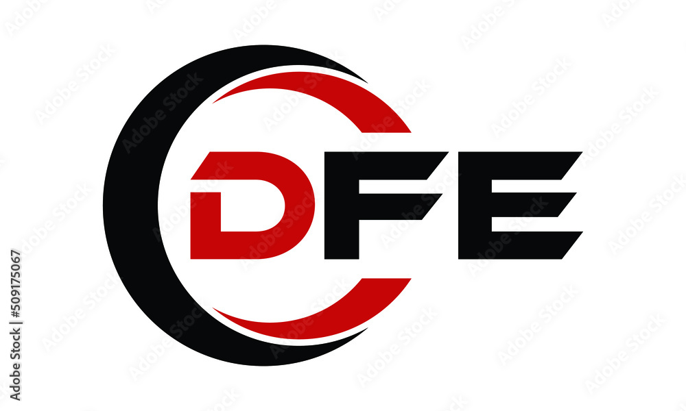 DFE swoosh three letter logo design vector template | monogram logo ...