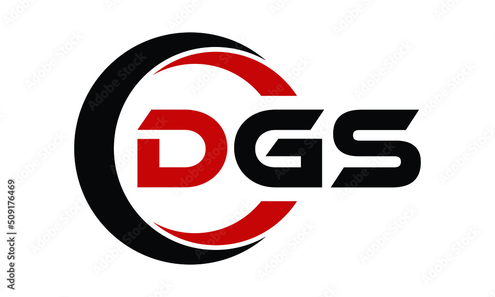 DGS swoosh three letter logo design vector template | monogram logo ...