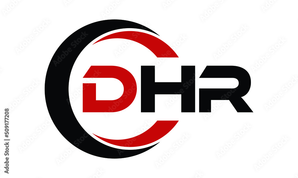 DHR swoosh three letter logo design vector template | monogram logo ...