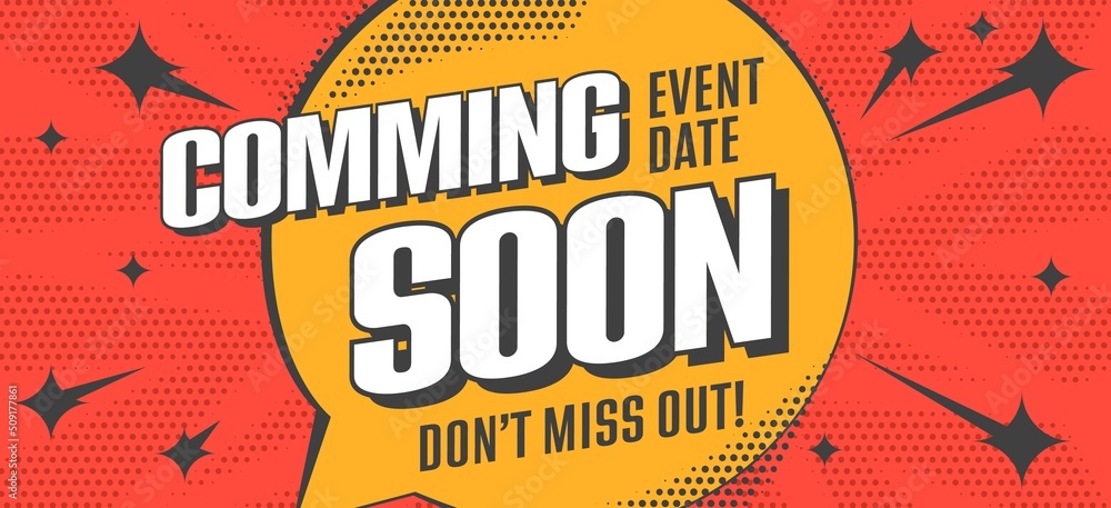 Coming soon advertising banner template Stock ベクター | Adobe Stock