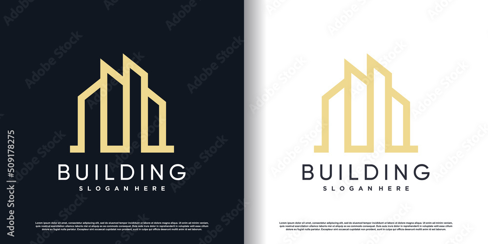 Building logo design with modern concept Premium Vector Stock Vector ...