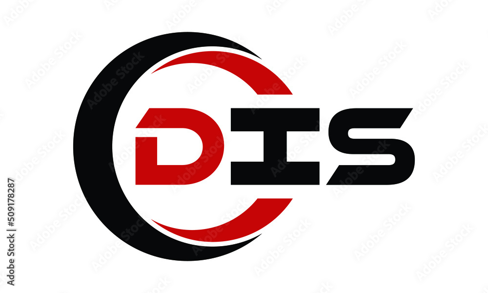 DIS swoosh three letter logo design vector template | monogram logo ...
