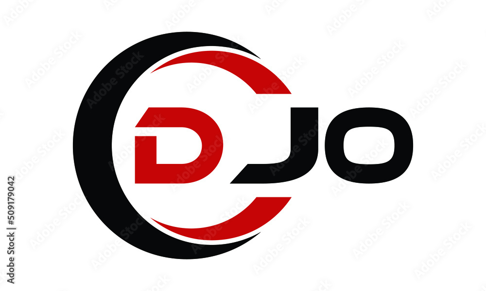 DJO swoosh three letter logo design vector template | monogram logo ...