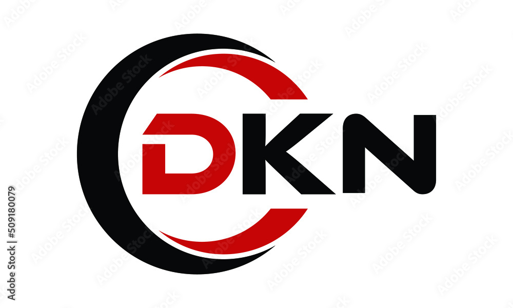 DKN swoosh three letter logo design vector template | monogram logo ...