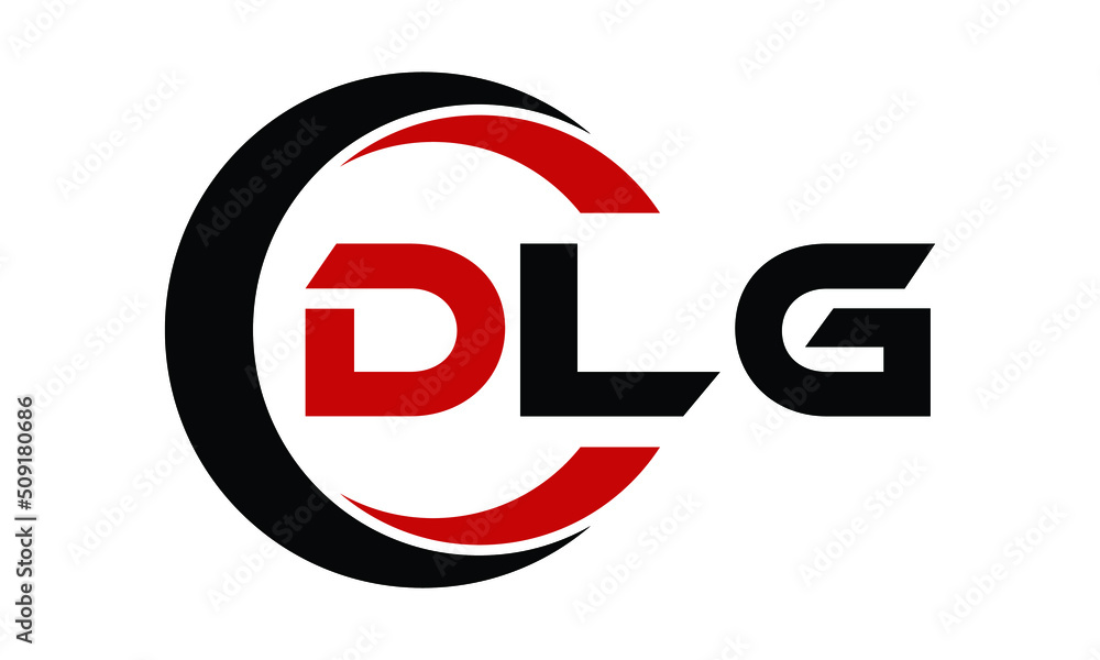 Vecteur Stock DLG swoosh three letter logo design vector template ...