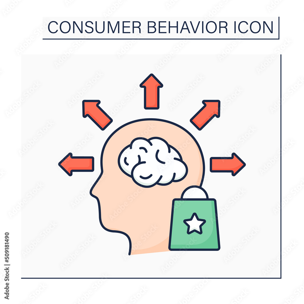 Behavioral segmentation color icon. Sorting and grouping process ...