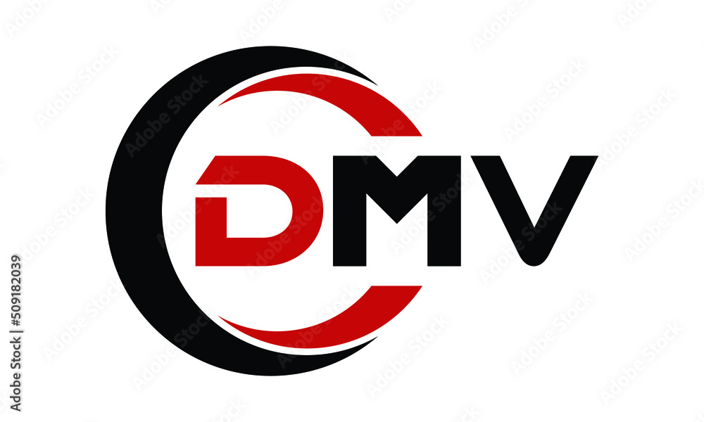 DMV swoosh three letter logo design vector template | monogram logo ...