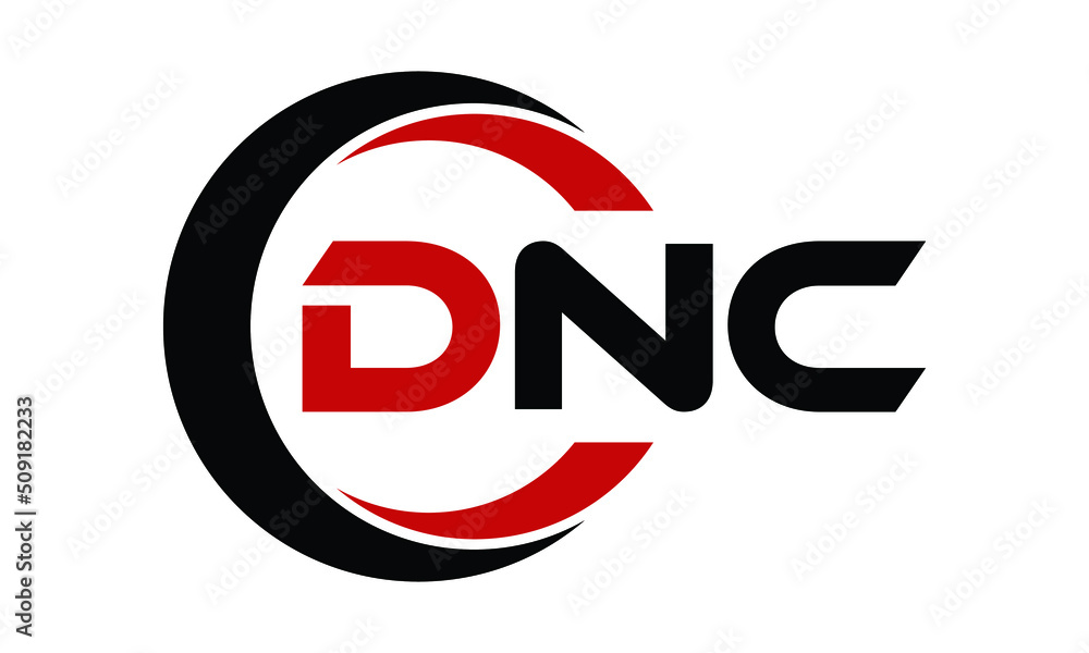 DNC swoosh three letter logo design vector template | monogram logo ...