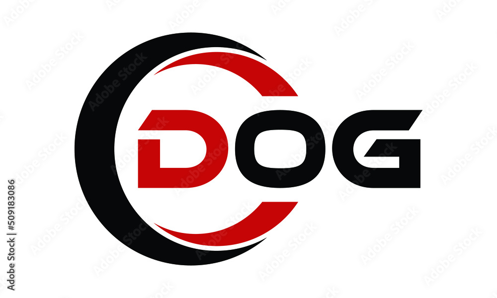 DOG swoosh three letter logo design vector template | monogram logo ...