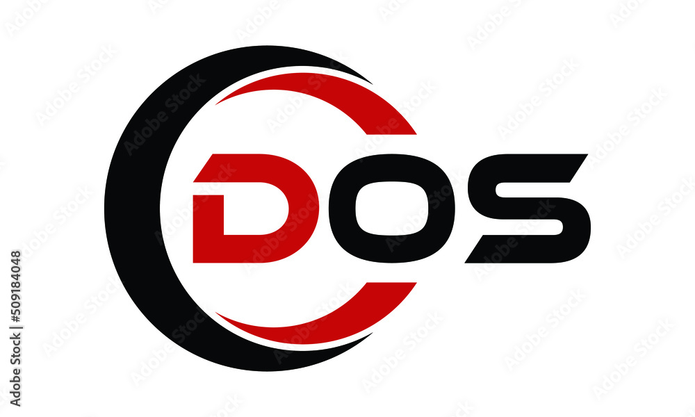 DOS swoosh three letter logo design vector template | monogram logo ...