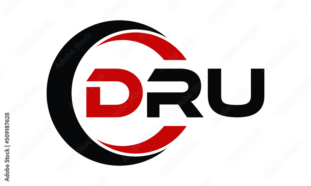 DRU swoosh three letter logo design vector template | monogram logo ...