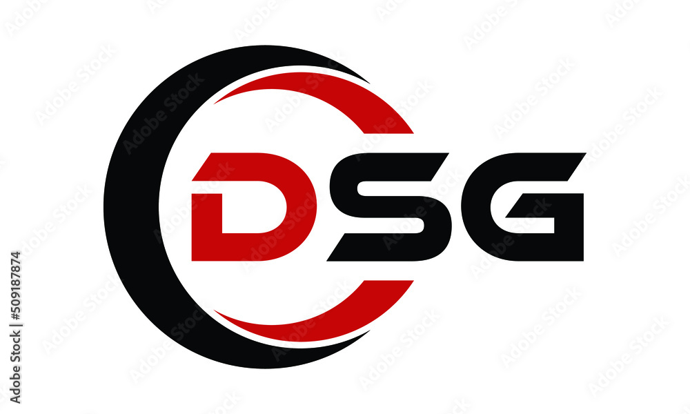 DSG swoosh three letter logo design vector template | monogram logo ...